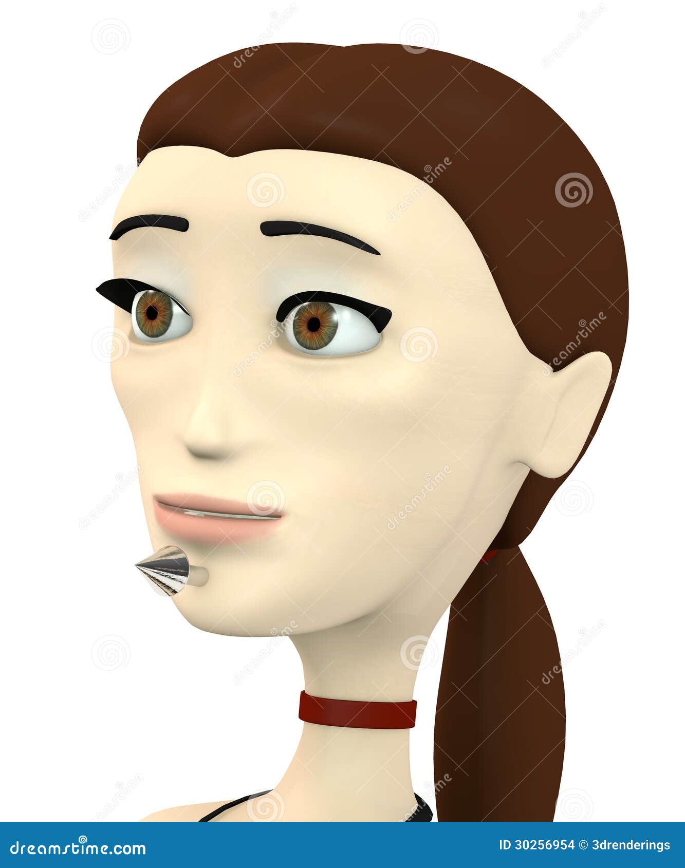 Cartoon girl with piercing stock illustration. Illustration of ...