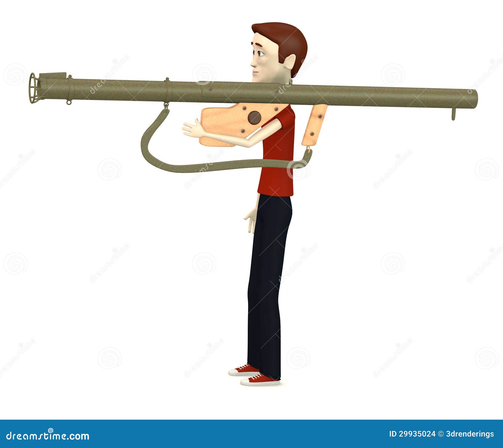 Cartoon man with bazooka stock illustration. Illustration of toon ...