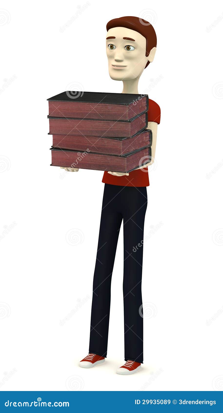 Cartoon man with books stock illustration. Illustration of young - 29935089
