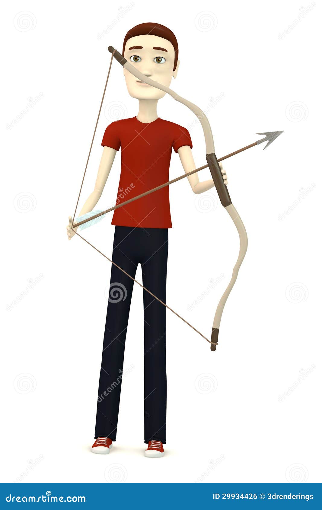 Cartoon man with bow stock illustration. Illustration of render - 29934426