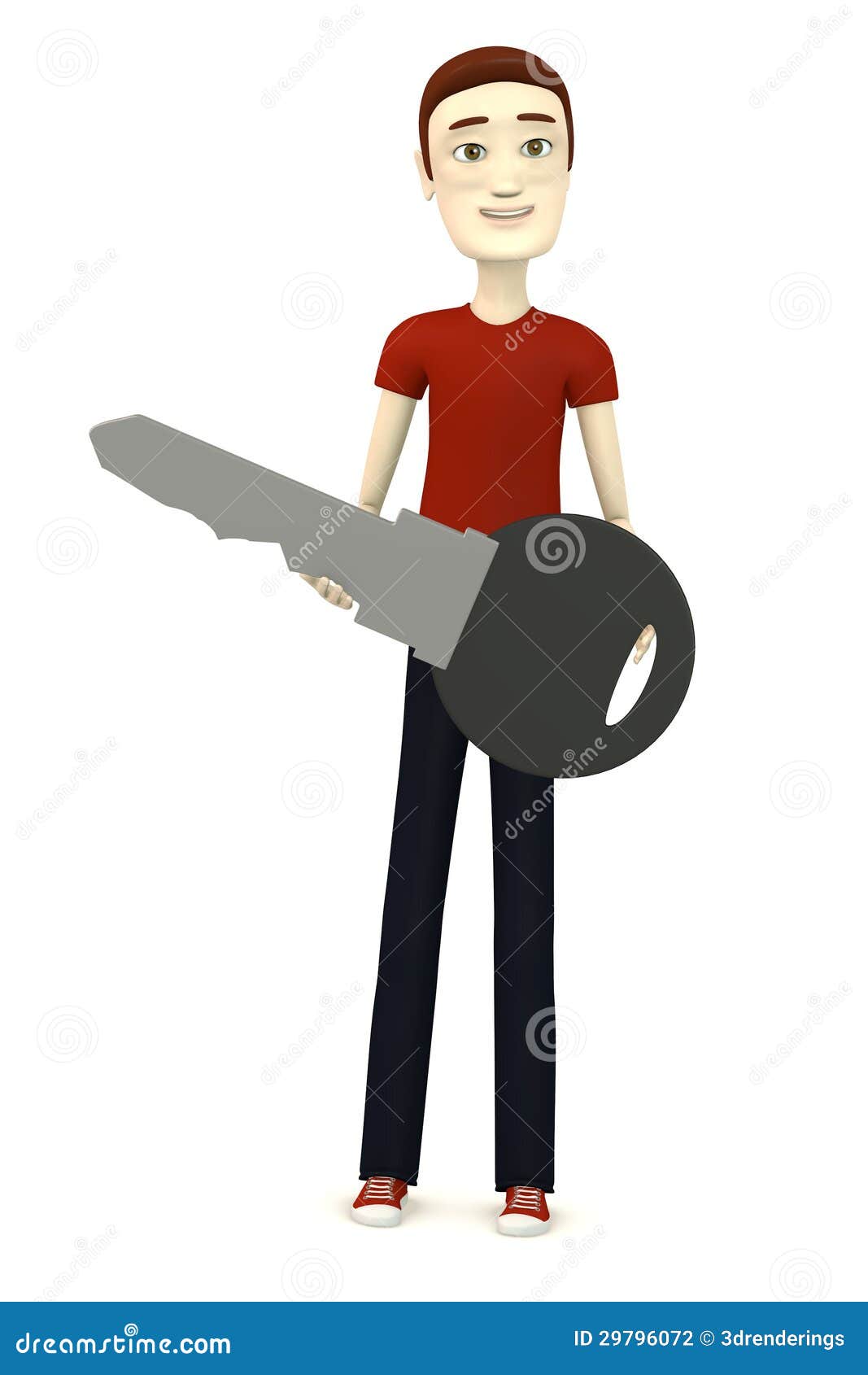 Cartoon man - with car key stock illustration. Illustration of people ...