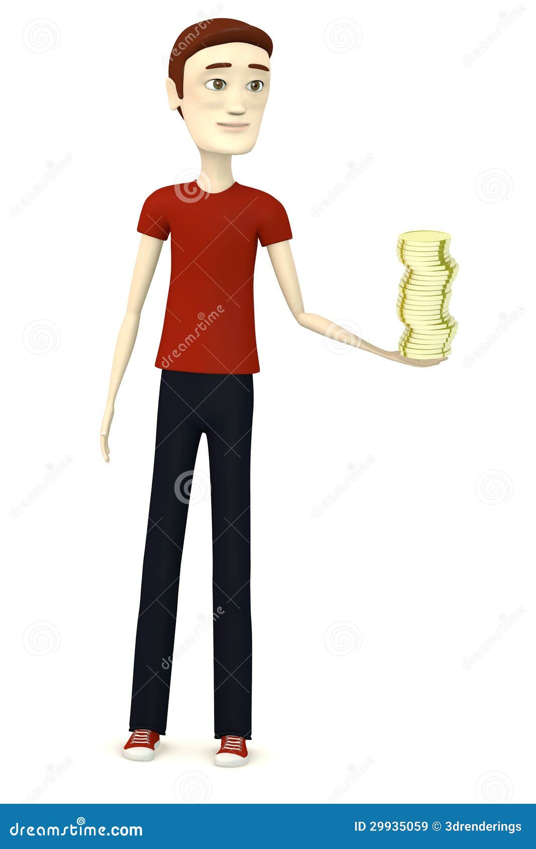 Cartoon man with coins stock illustration. Illustration of cartoon ...
