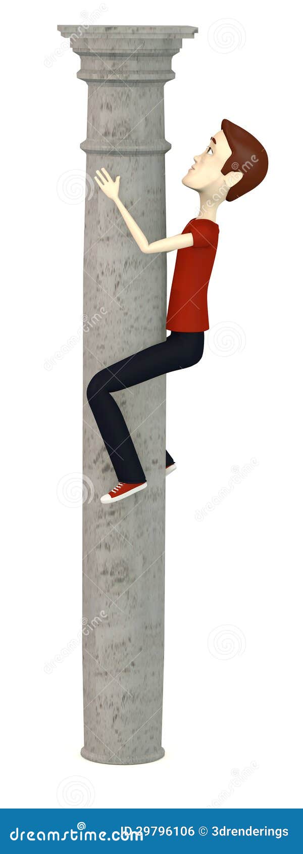 Cartoon man with column stock illustration. Illustration of people ...