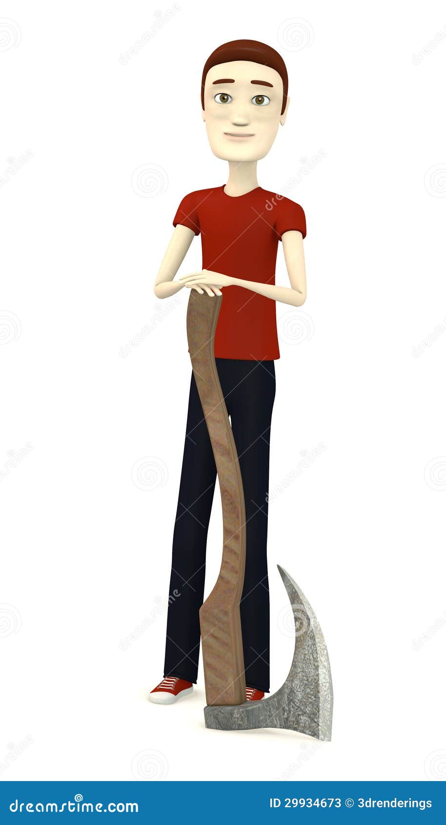 Cartoon Man with Execution Axe Stock Illustration - Illustration of ...