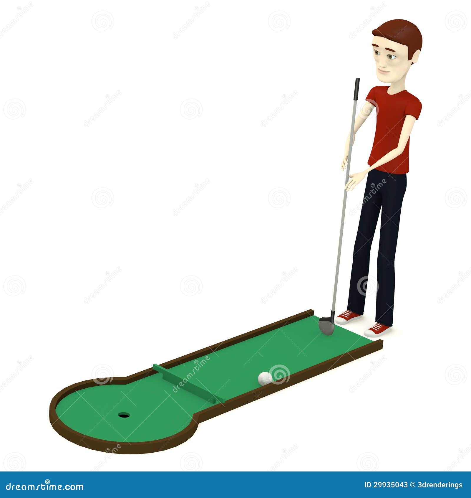 Cartoon man with minigolf stock illustration. Illustration of grass ...
