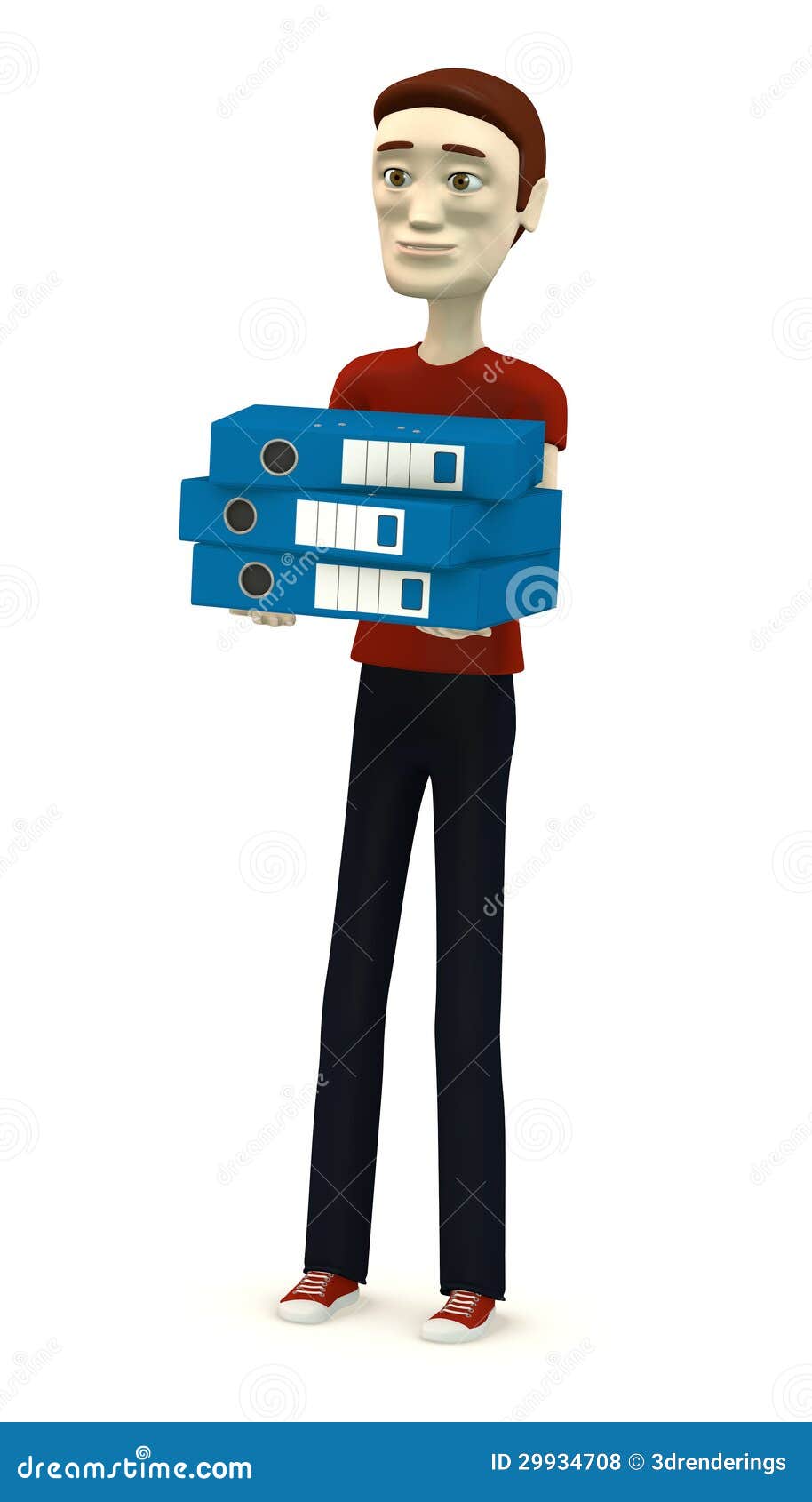 Cartoon Man with Office Files Stock Illustration - Illustration of suit ...