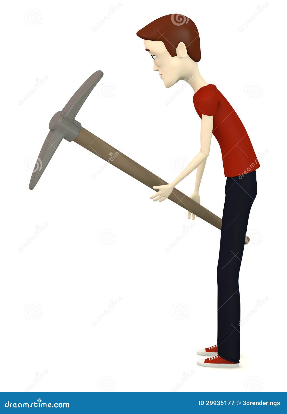 Cartoon man with pickaxe stock illustration. Illustration of ...