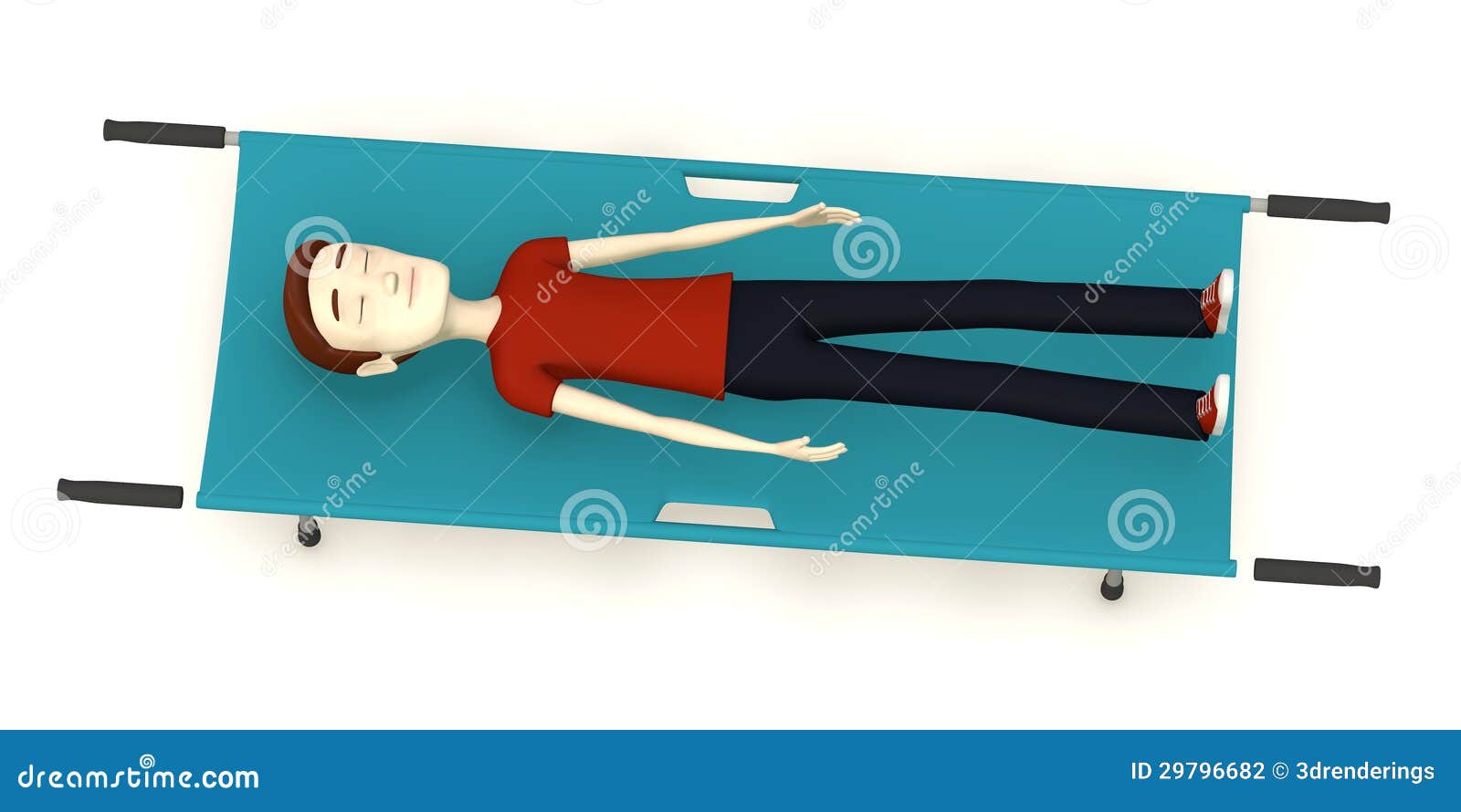 Cartoon man on stretcher stock illustration. Illustration of female ...
