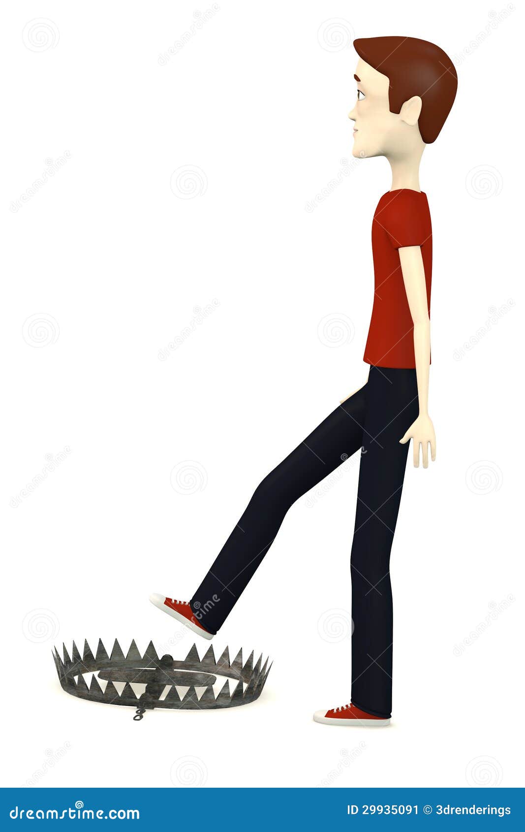 Cartoon man with trap stock illustration. Illustration of forest - 29935091