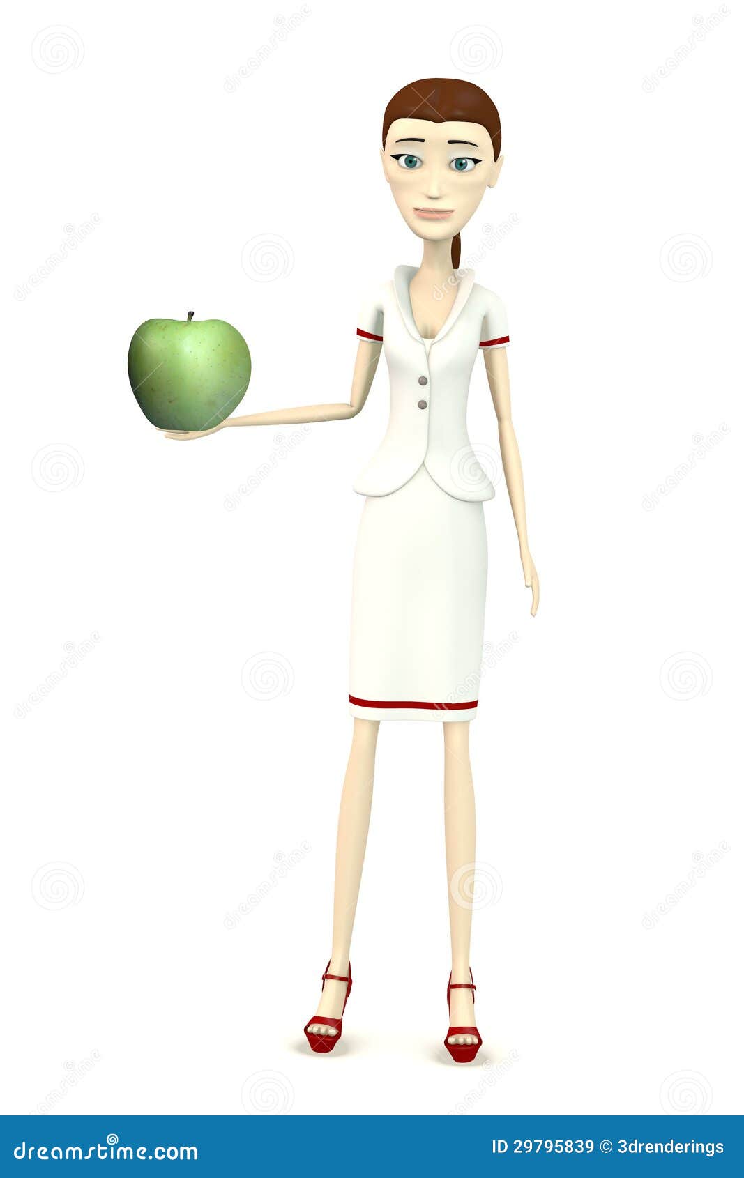 Cartoon nurse with apple stock illustration. Illustration of apple ...