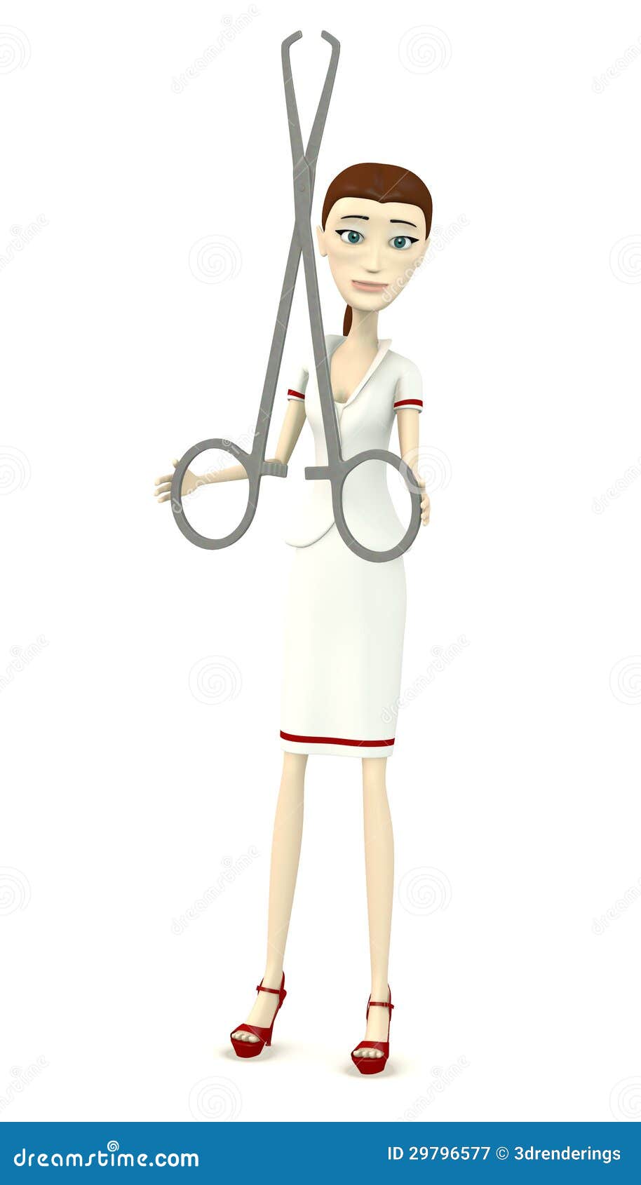 Cartoon Nurse with Surgery Tool Stock Illustration - Illustration of ...