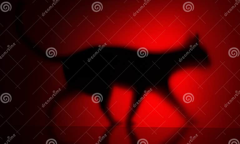 3D Render of a Cat Walking with Shadow Against a Wall Stock ...