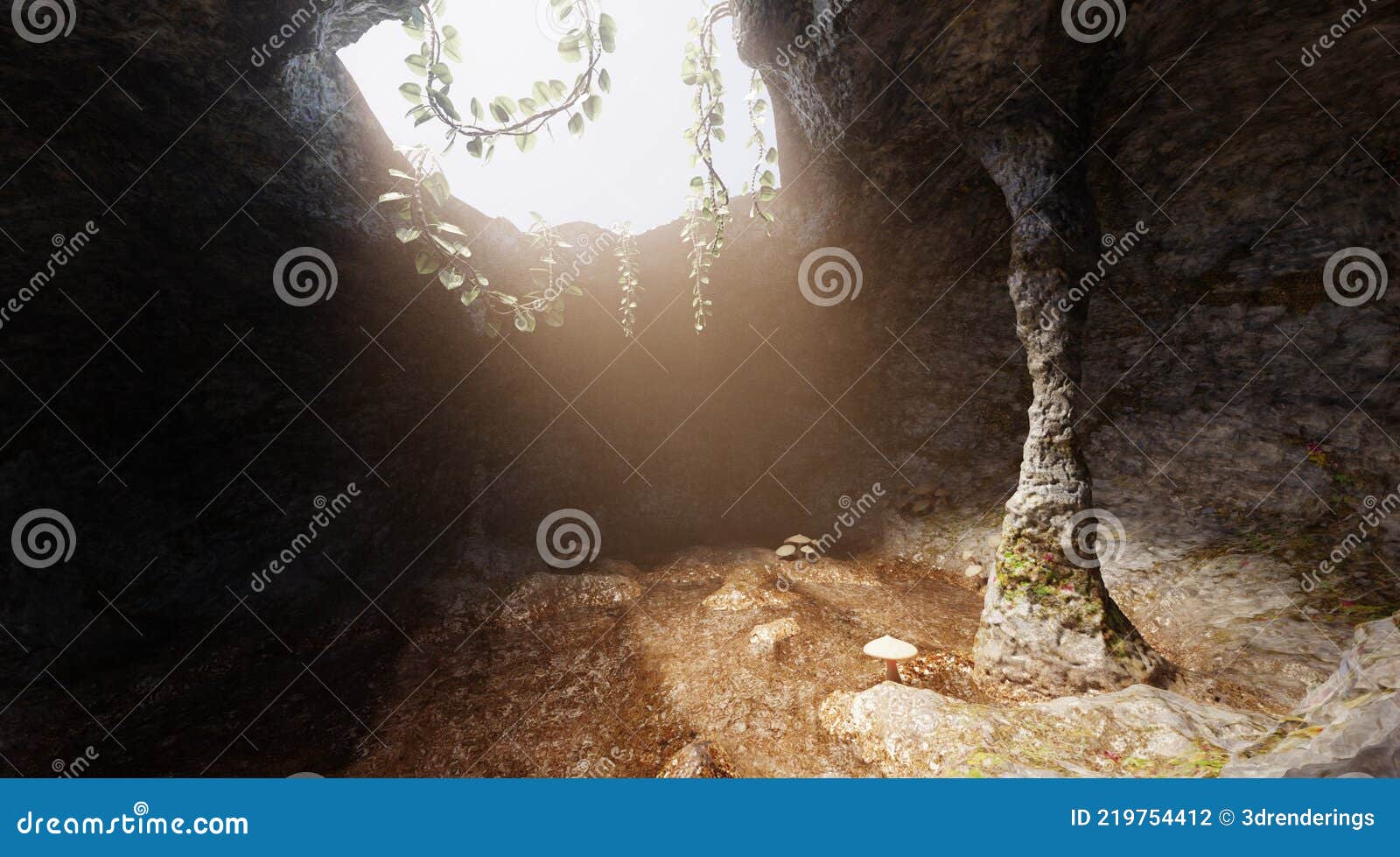 3D Render of Cave stock illustration. Illustration of creepy - 219754412