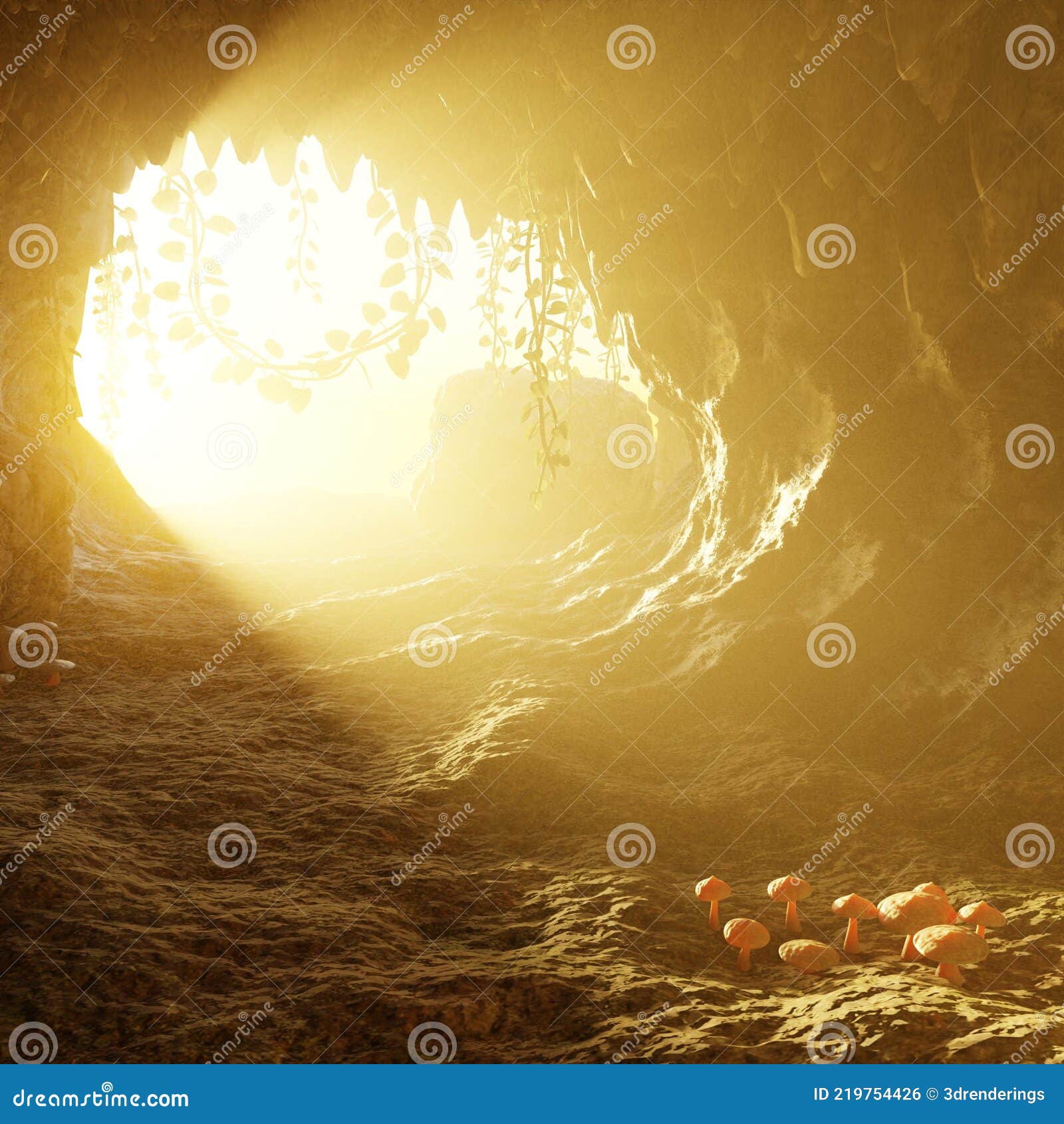3D Render of Cave stock illustration. Illustration of cavern - 219754426