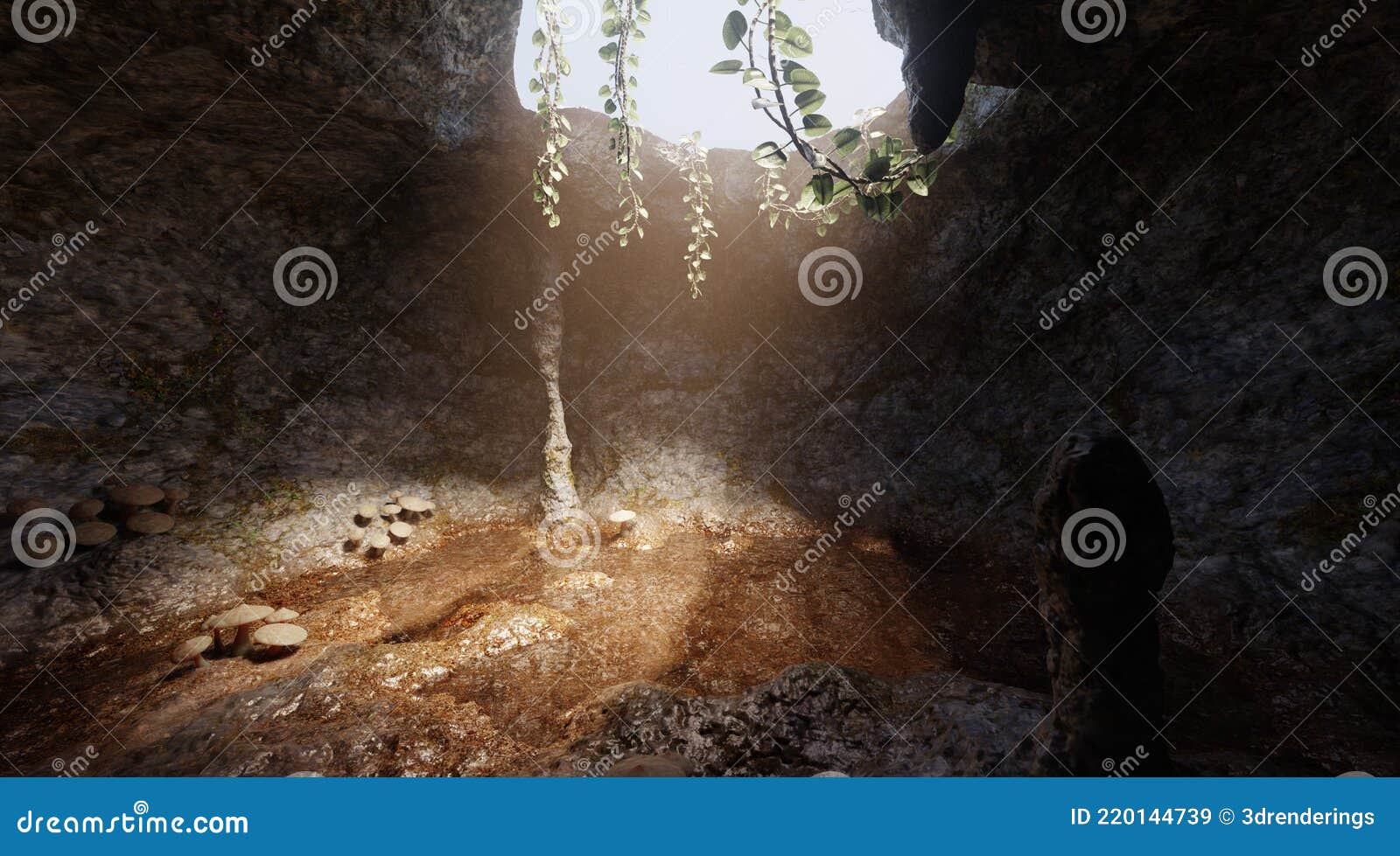 3D Render of Cave stock illustration. Illustration of dungeon - 220144739