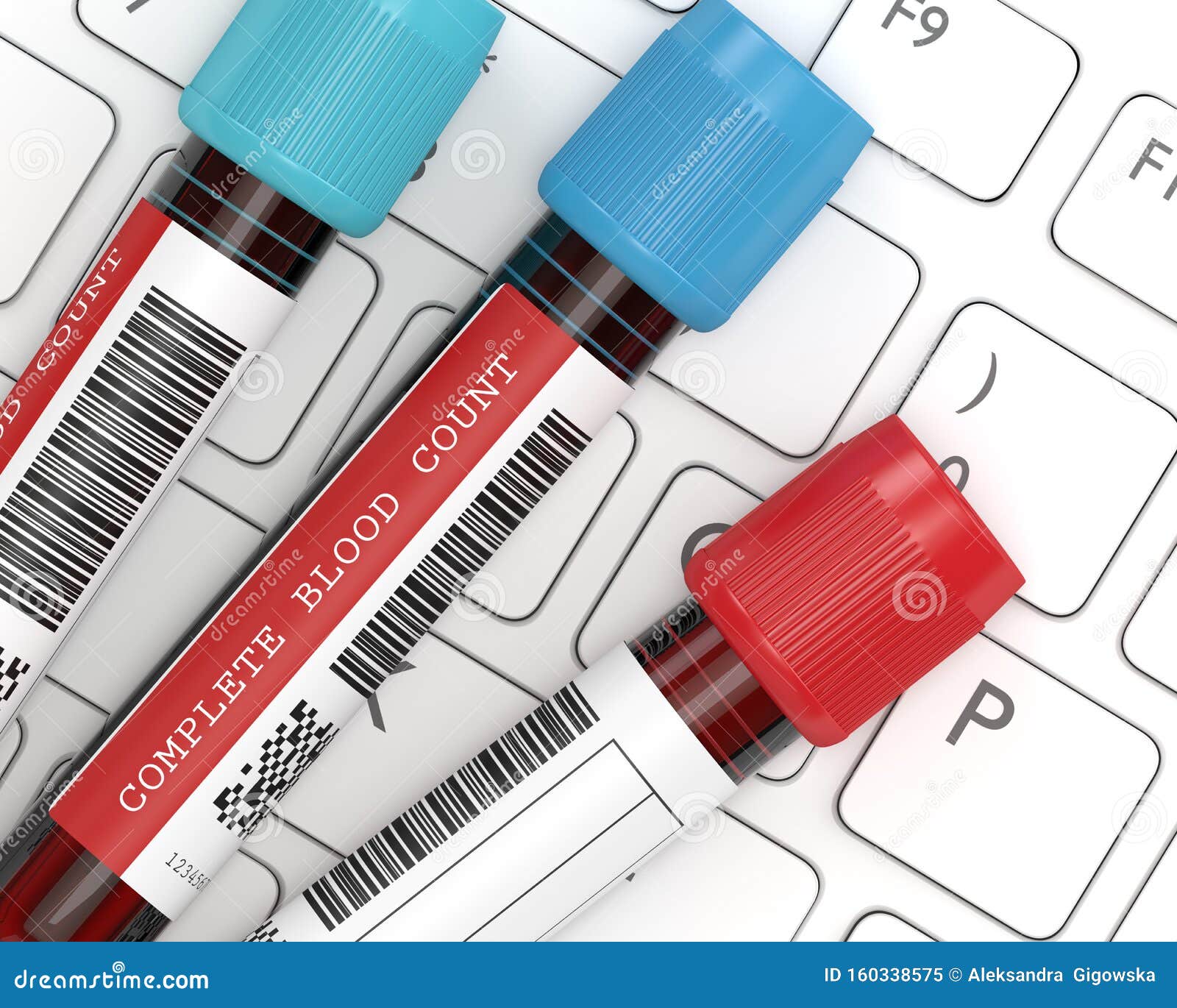 3d Render Of CBC Blood Tubes On Keyboard Royalty-Free Stock Photography ...