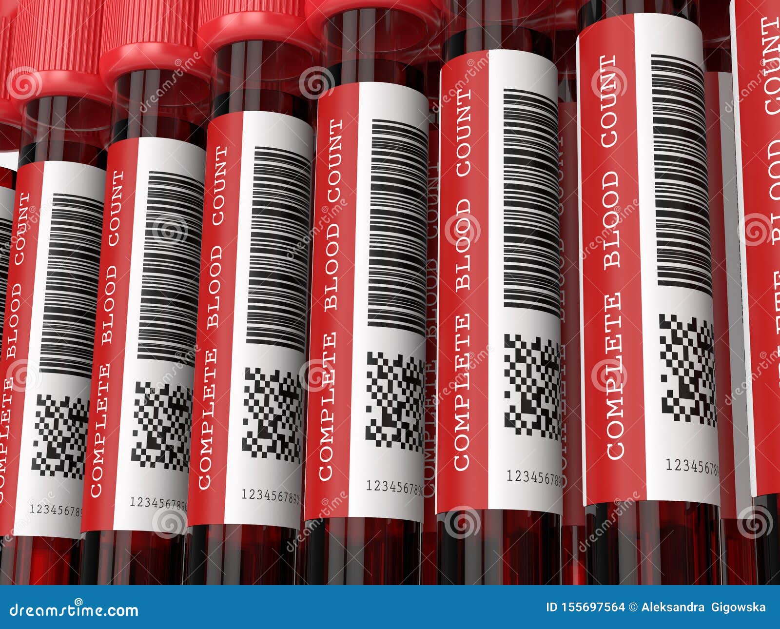 3d Render of CBC Blood Tubes in Row Stock Illustration - Illustration ...