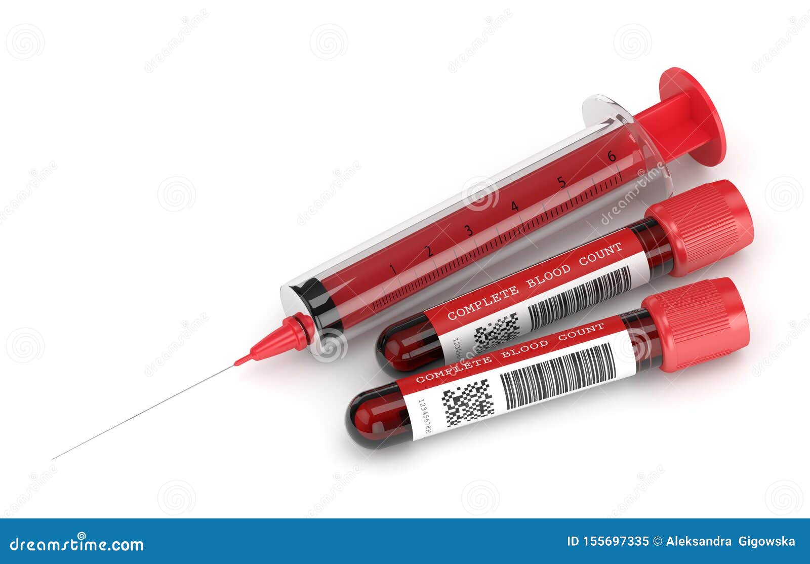 3d Render Of CBC Blood Tubes With Syringe Royalty-Free Stock ...