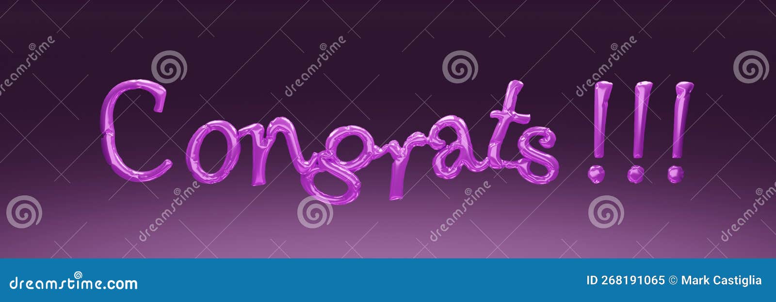 3d Render of Congrats Sign in Shining Purple Balloon Like Letters Stock ...