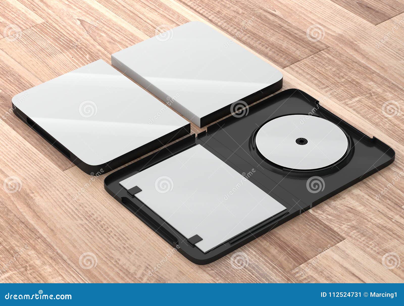 CD DVD Disc Plastic Box Mockup. Perspective View. Stock Illustration ...