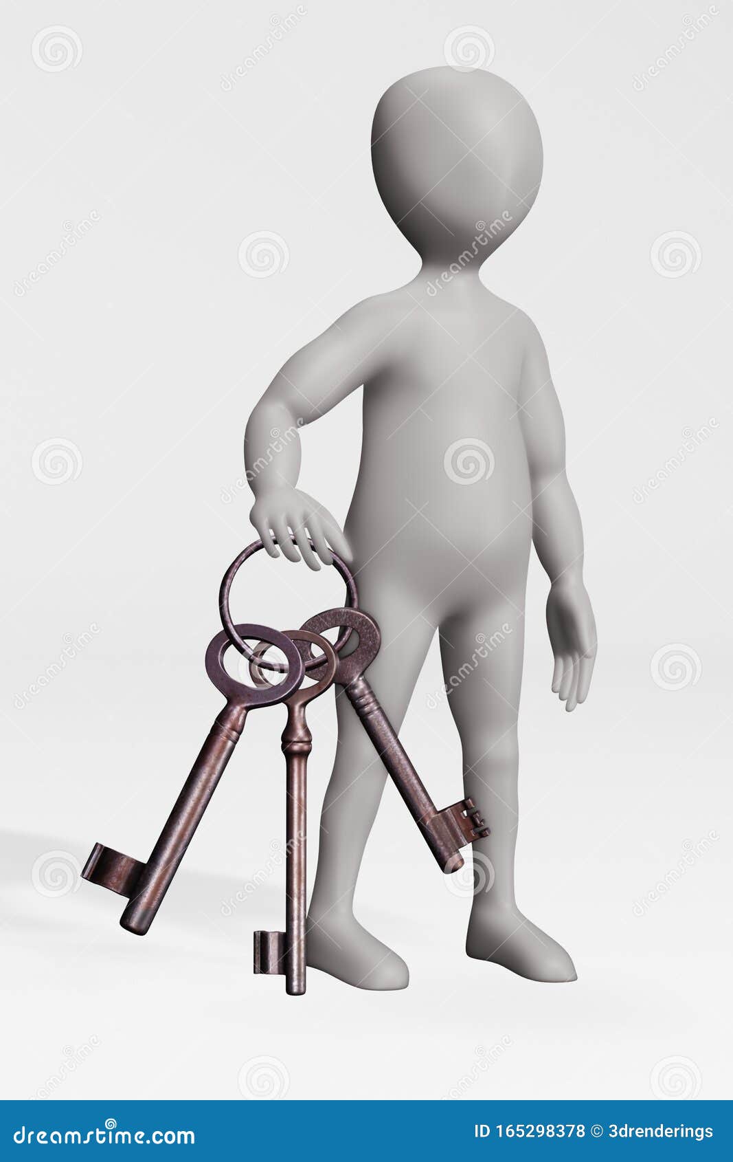 3d Character , Man , Keys And Folder Lock Royalty-Free Stock Image ...