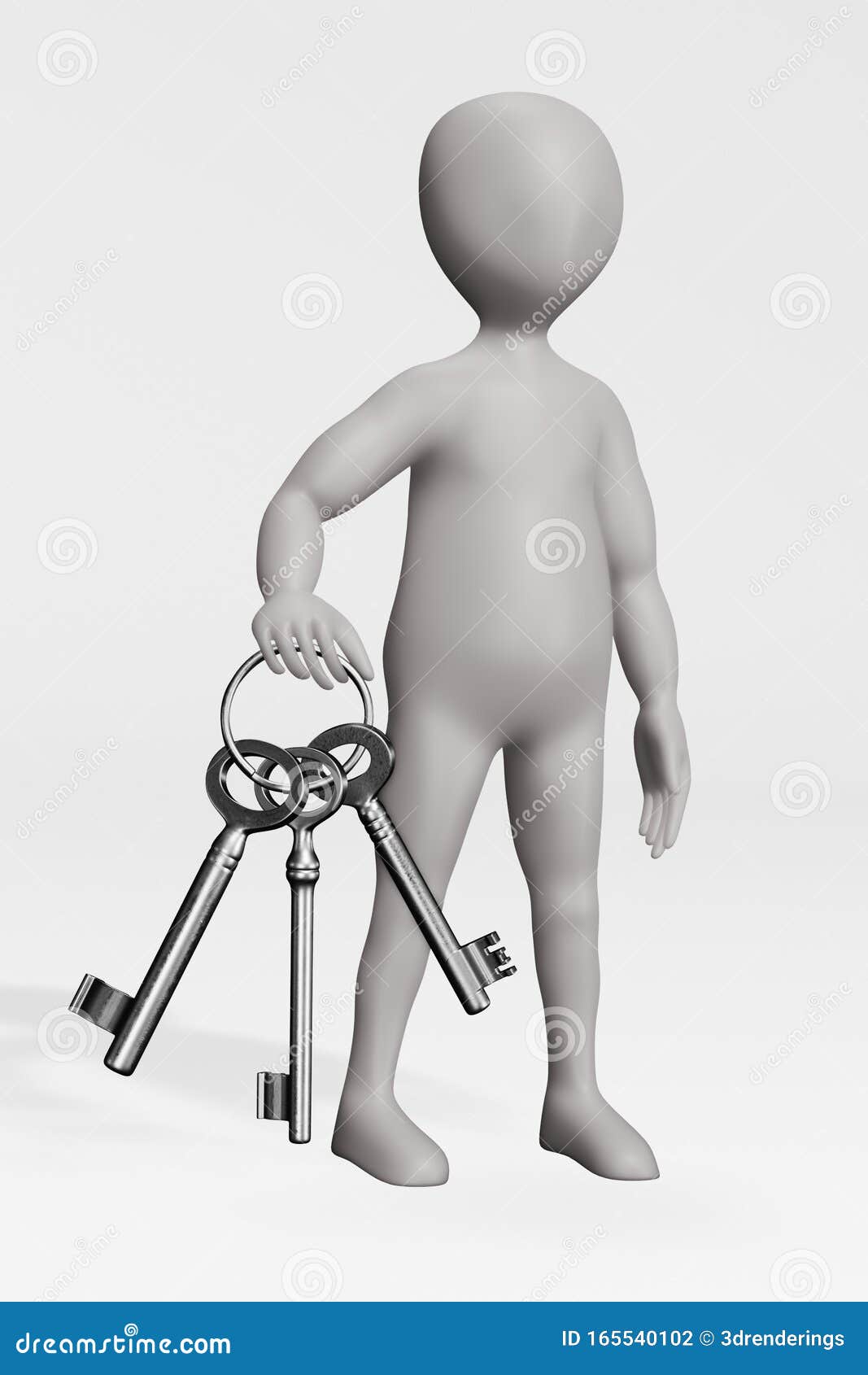 3d Character , Man , Keys And Folder Lock Royalty-Free Stock Image ...