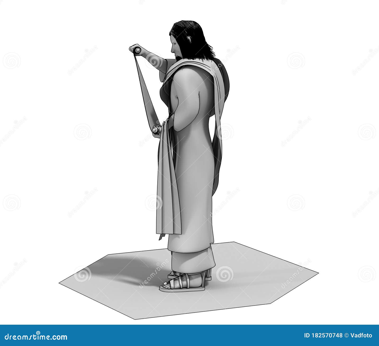 3d Render, Character of a Medieval Man Stock Illustration ...
