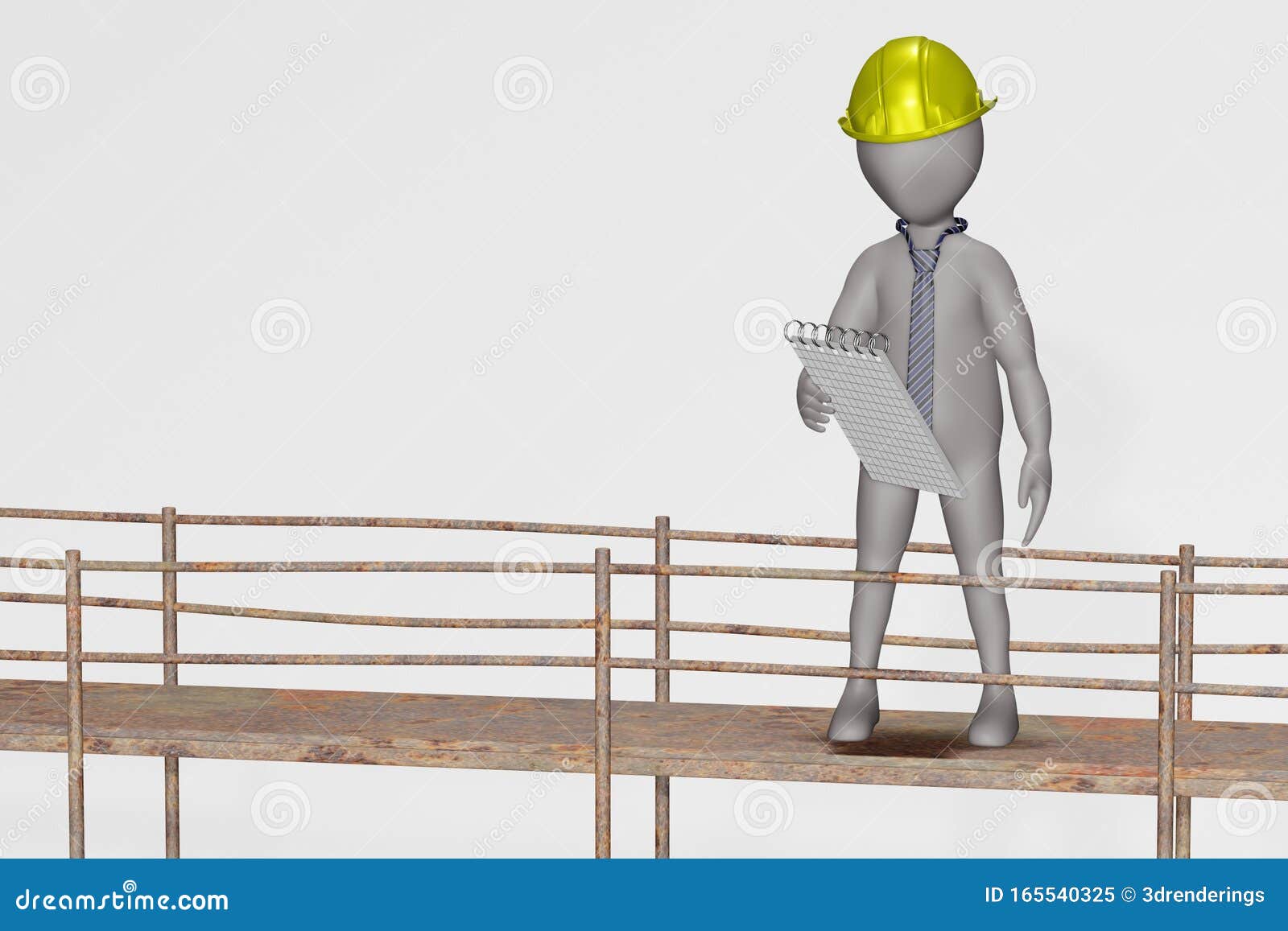 Render Of Character With Scaffoldings Stock Image | CartoonDealer.com ...