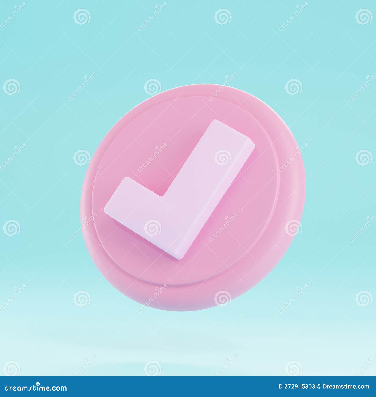3d Render Check Mark Button with Pink Collour. Stock Image ...