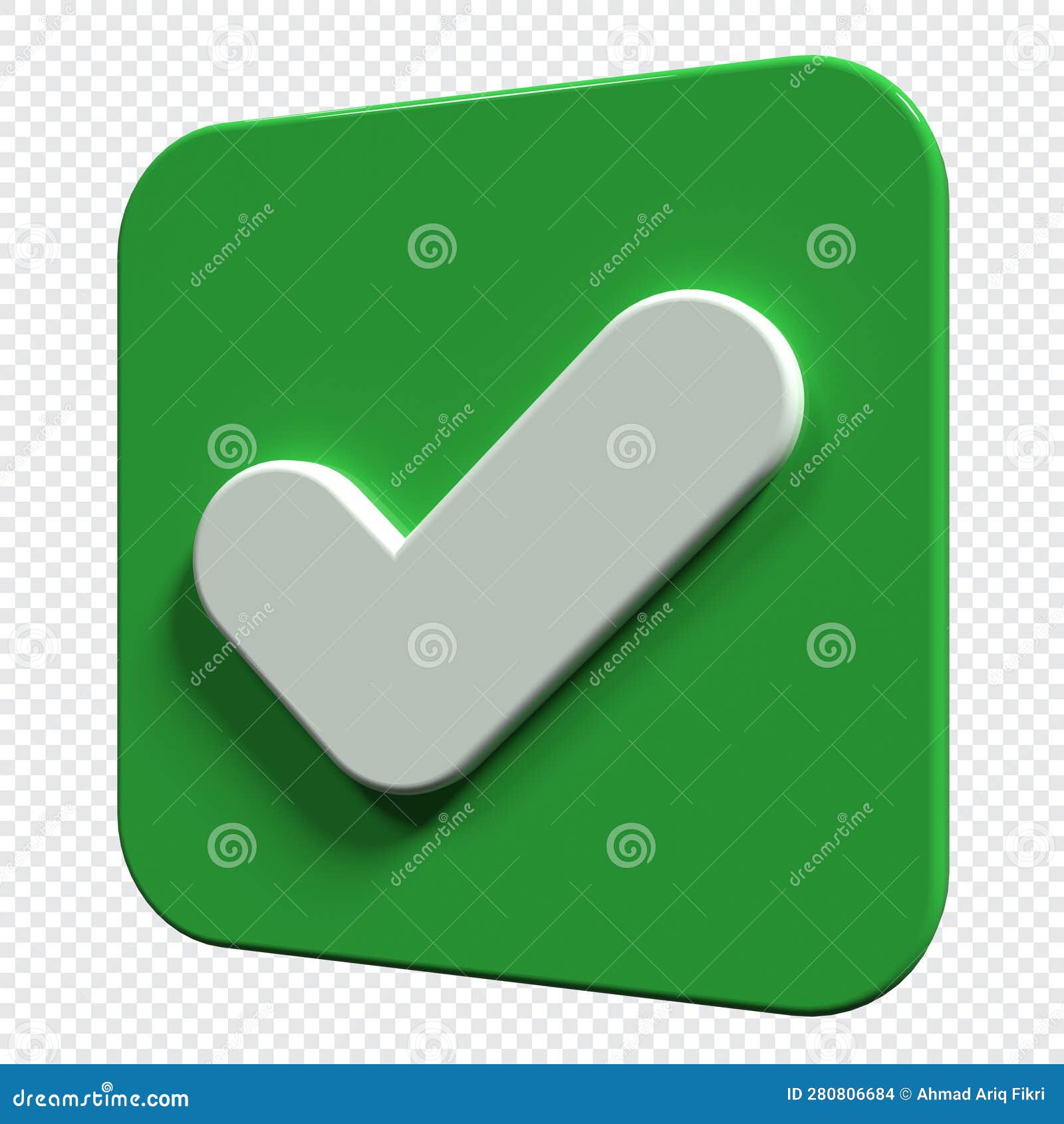 3d Render of Check Mark. Like or Correct Symbol. 3d Verification Icon ...