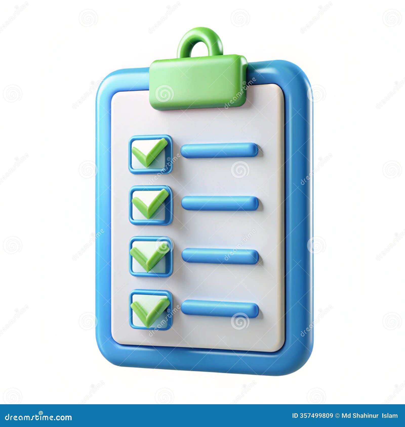 3D Render Of A Checklist On A Clipboard With Checkmarks Royalty-Free ...