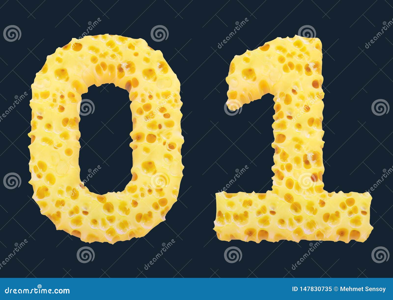 3D Render of Cheese Alphabet Stock Illustration - Illustration of ...