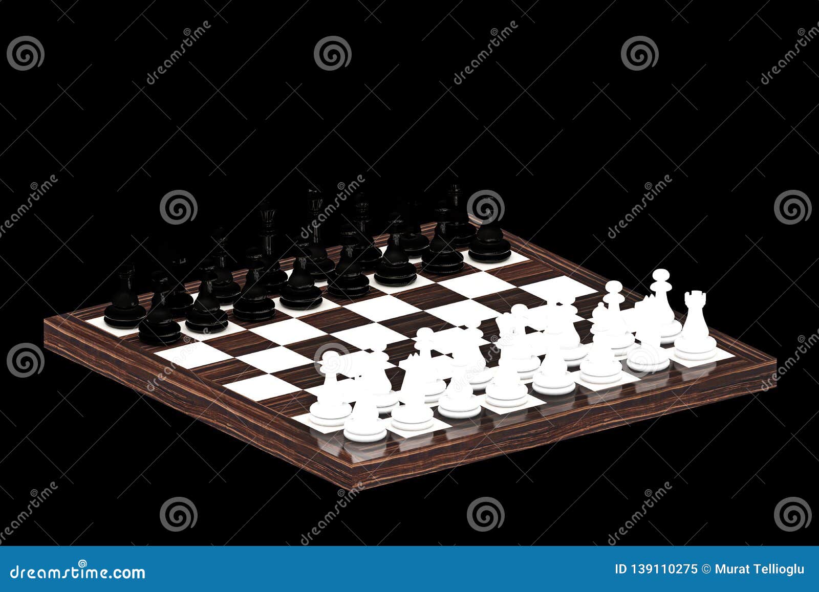 3d render chess board stock illustration. Illustration of leisure ...