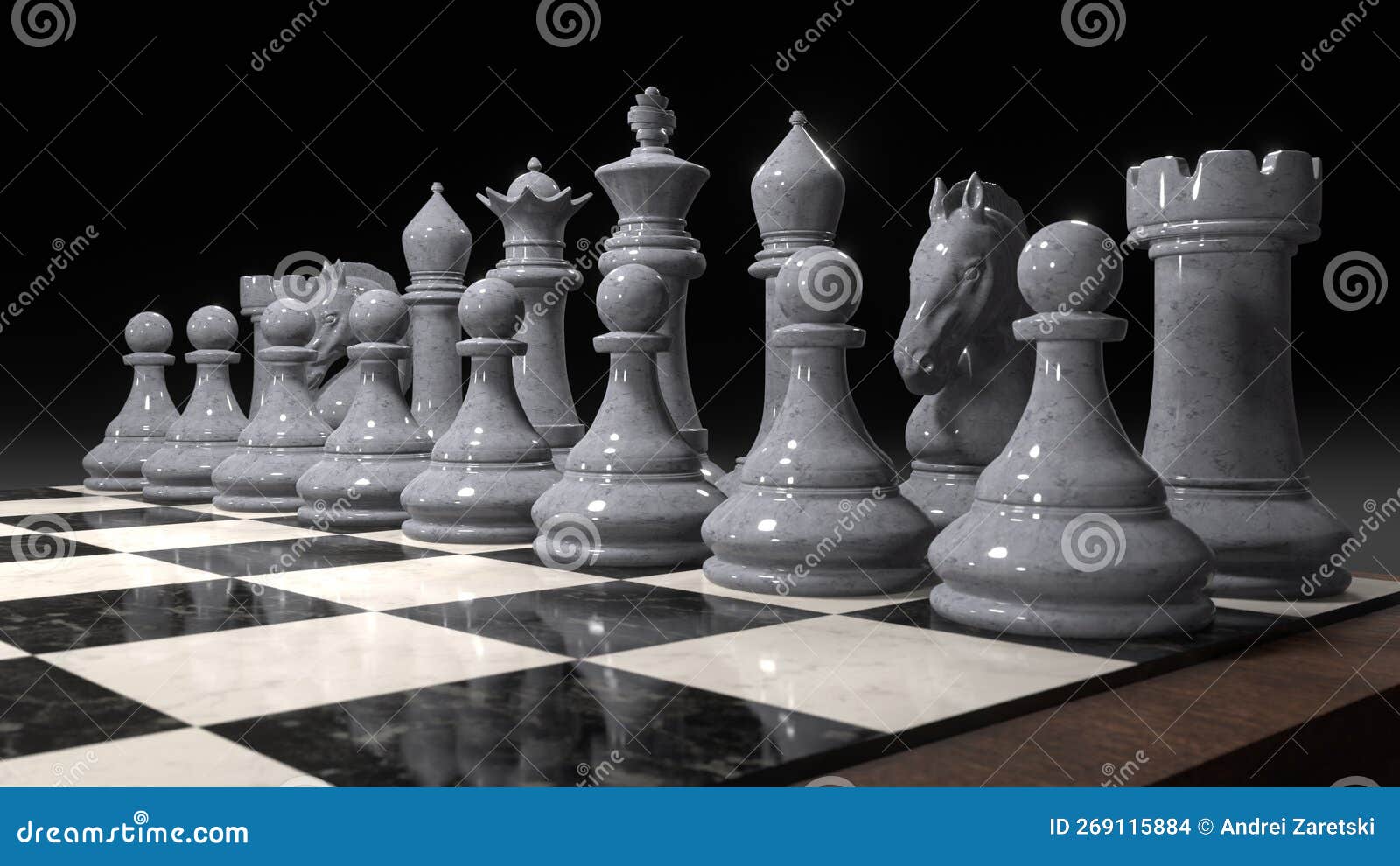3d Render Chessboard With Two Bishops Checkmate On Black Background ...