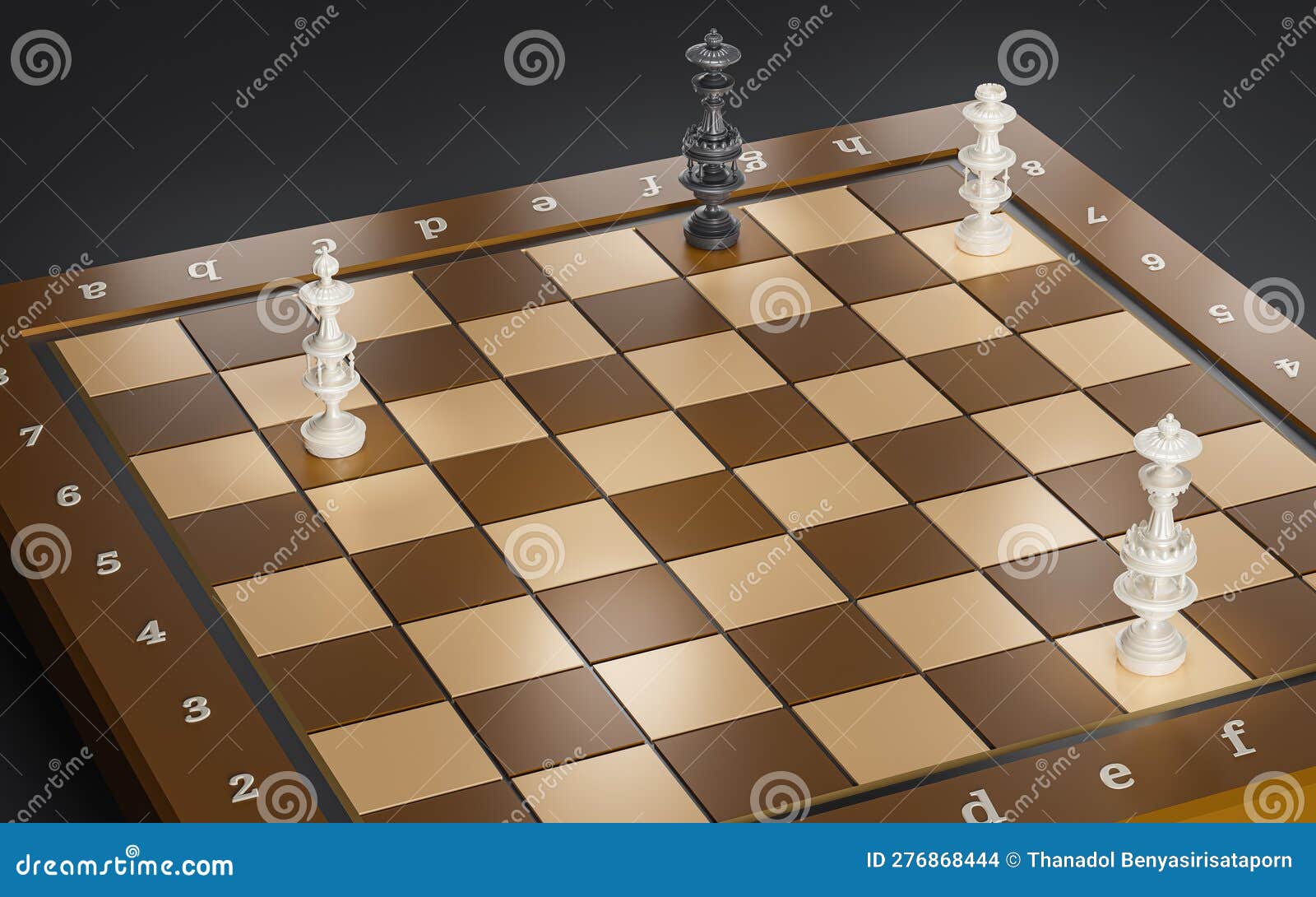 3d Render Chessboard With Two Rooks Checkmate On Black Background ...