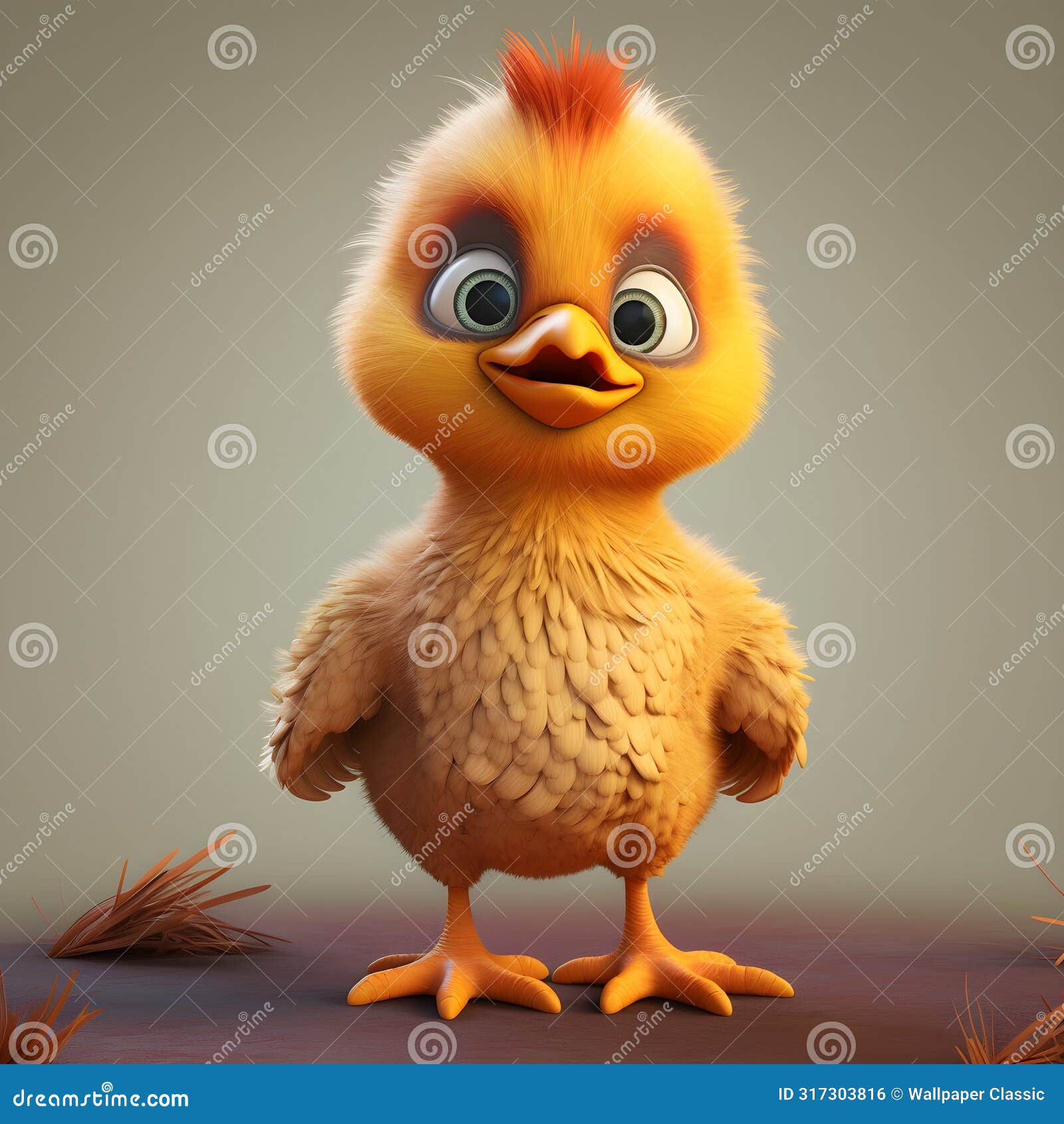 3D Render Chicken Cartoon Baby Ai Generator Stock Illustration ...