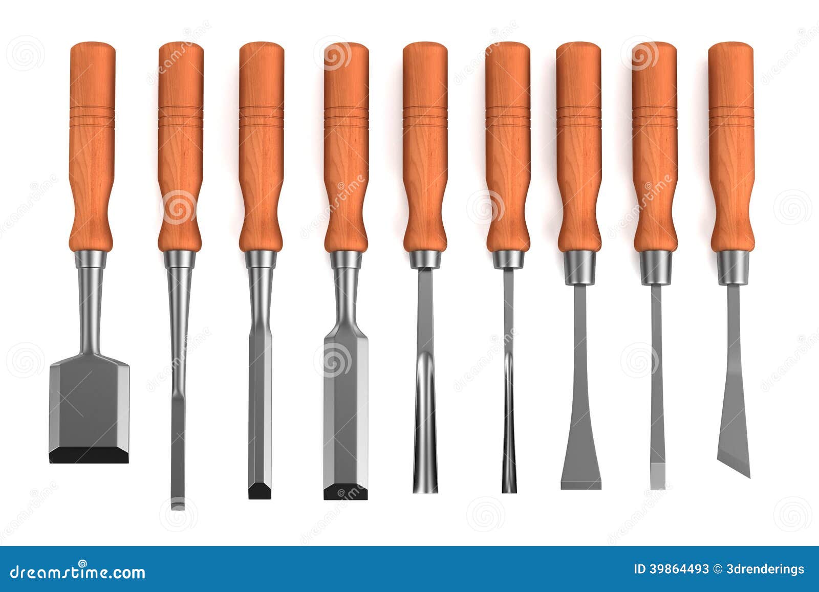 3d Render Of Chisels Royalty-Free Stock Photo | CartoonDealer.com ...