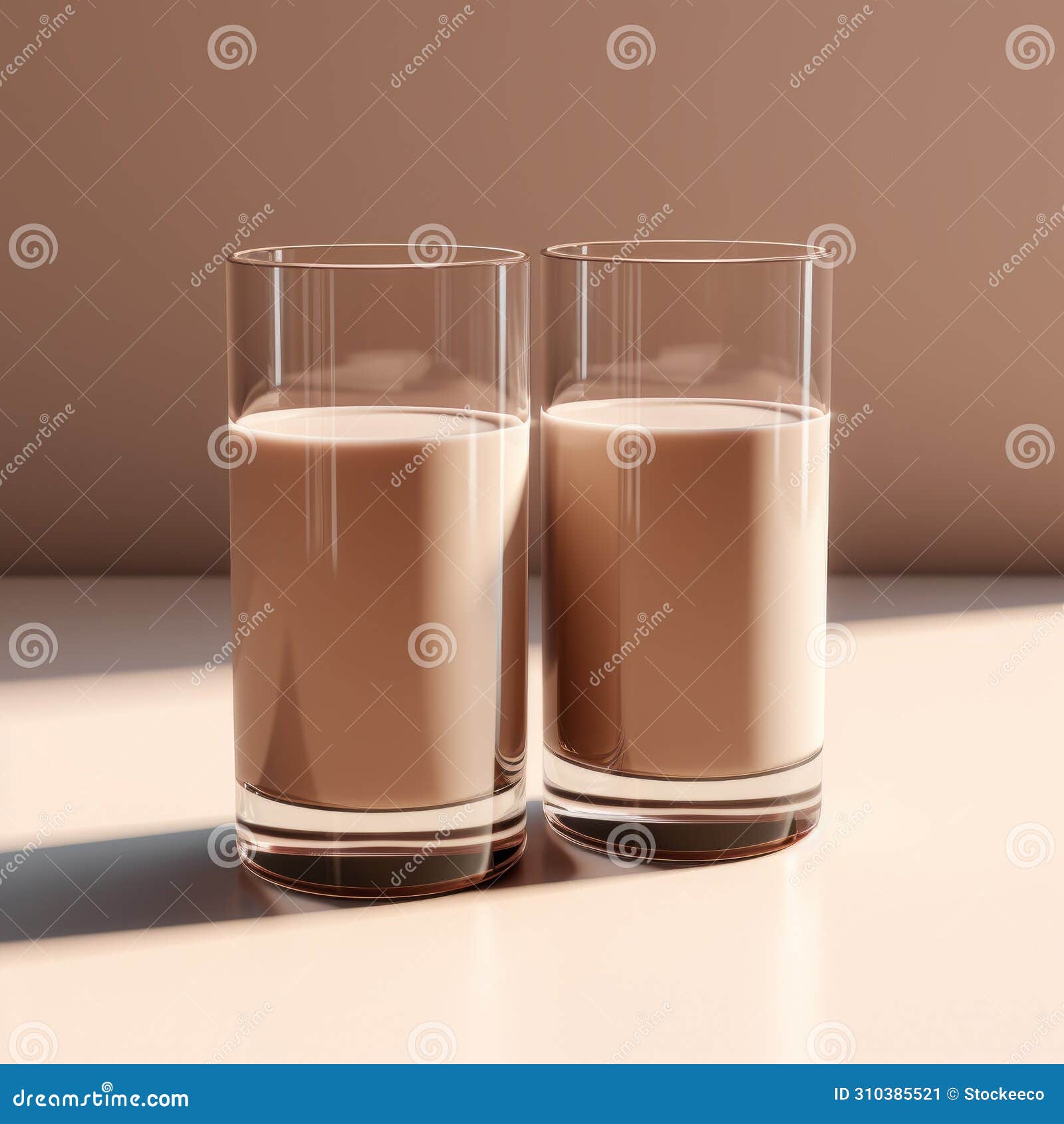 3d Render Chocolate Milk on Light Background Stock Illustration ...