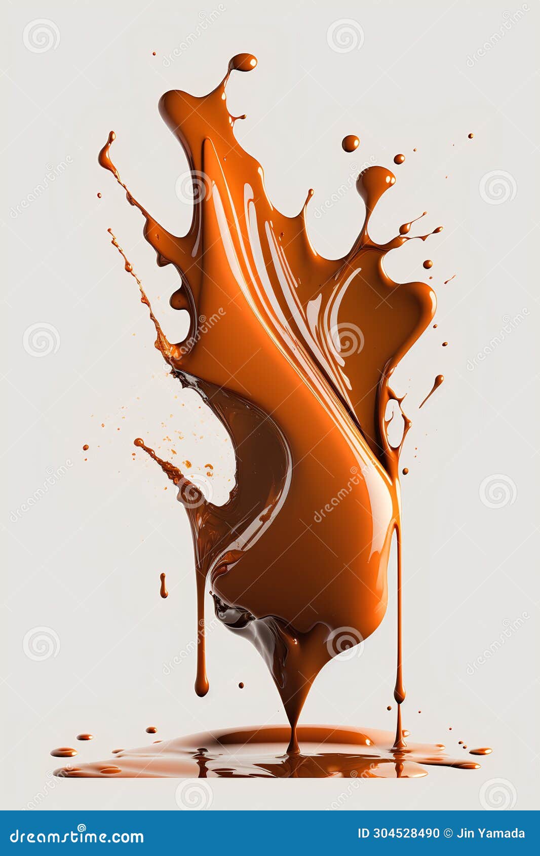 3d Render of Chocolate Syrup Splash, Isolated on White Background ...