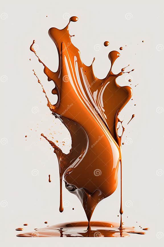 3d Render of Chocolate Syrup Splash, Isolated on White Background ...