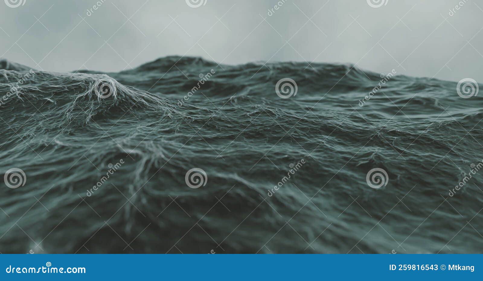 3d Render of Choppy Rough Sea with Waves in Storm Water Stock ...