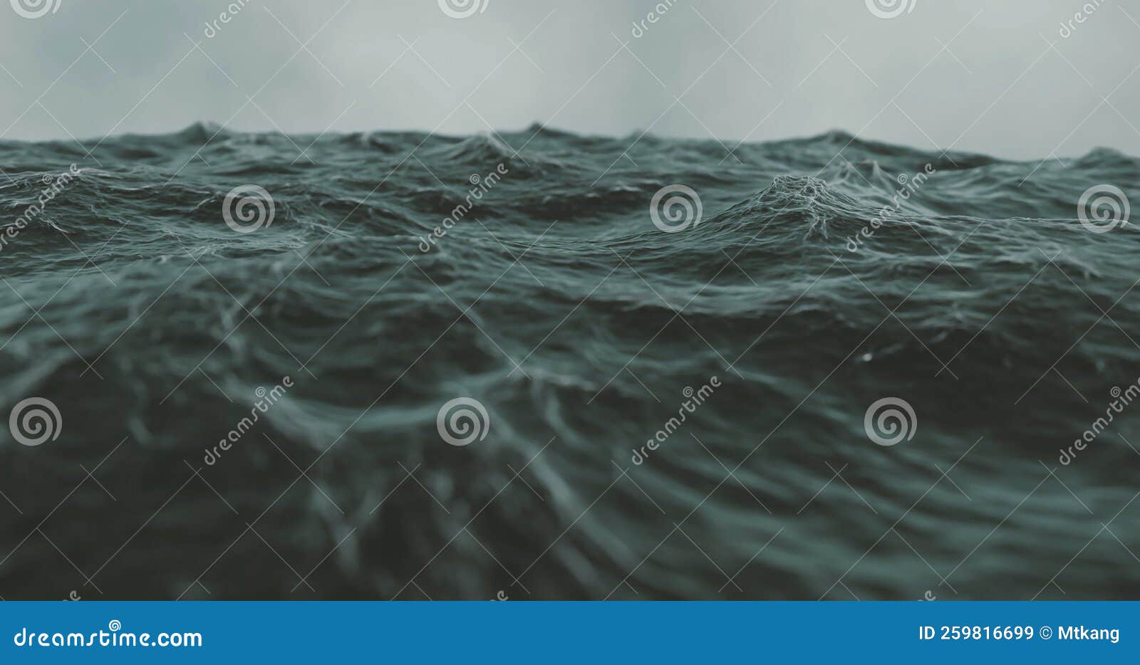 3d Render of Choppy Rough Sea with Waves in Storm Water Stock ...