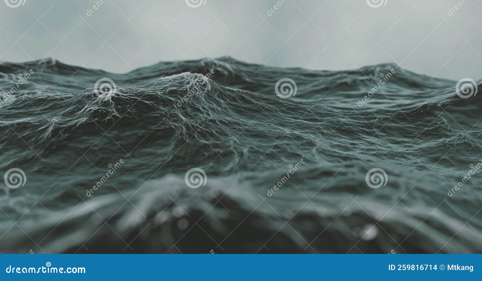 3d Render of Choppy Rough Sea with Waves in Storm Water Stock ...