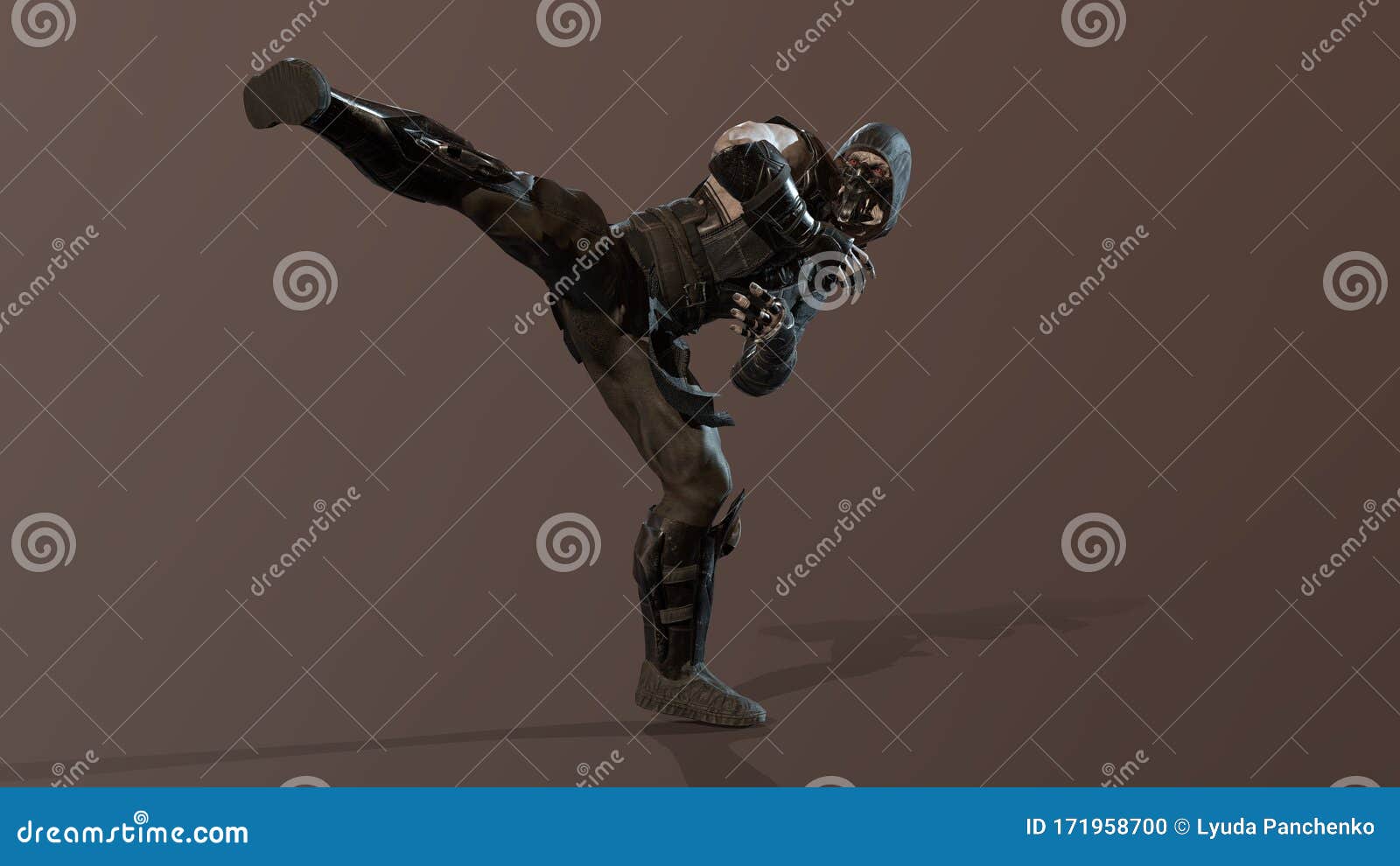 Futuristic Ninja in 3d Render Stock Illustration - Illustration of cool ...