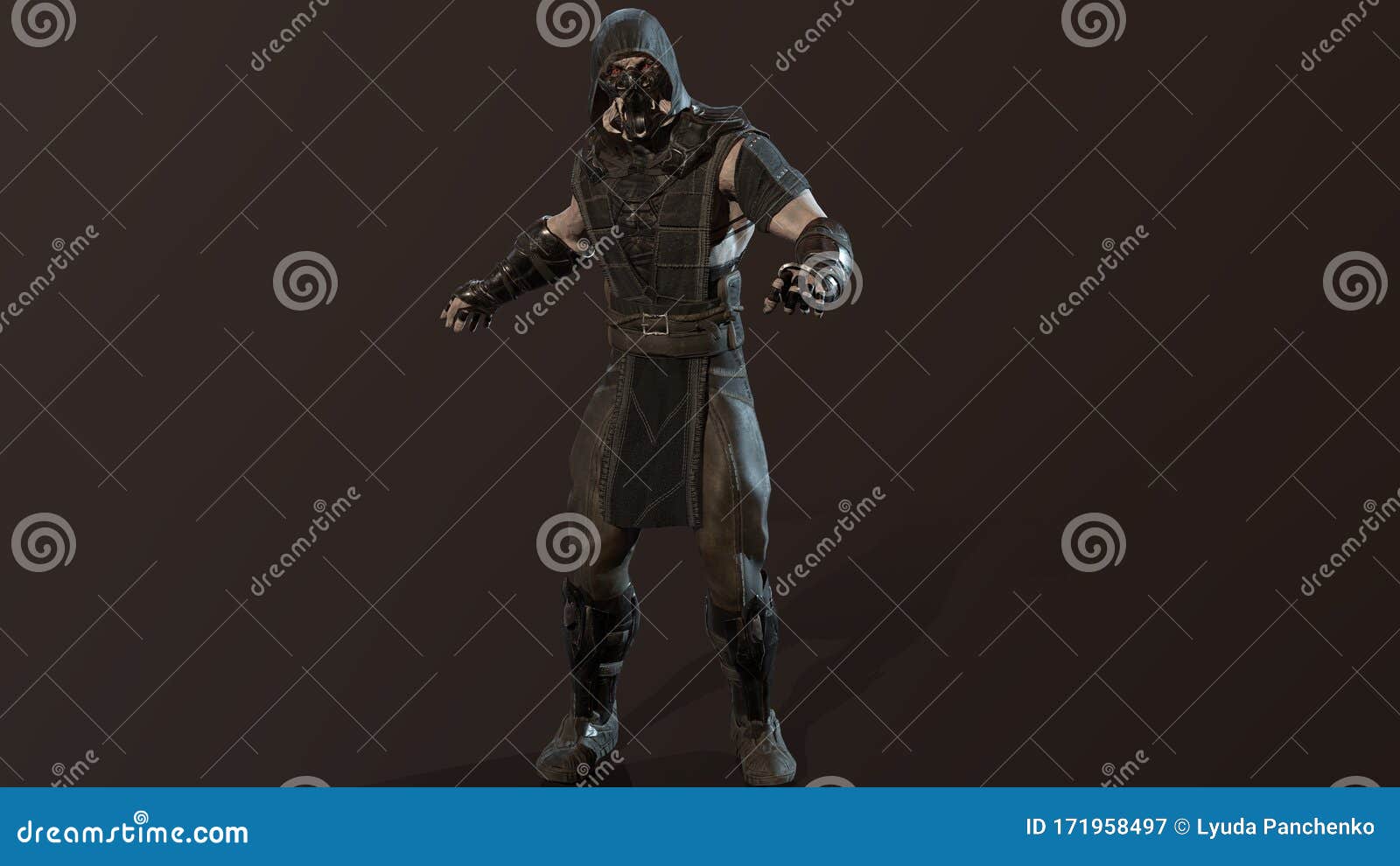 Futuristic Ninja in 3d Render Stock Illustration - Illustration of ...