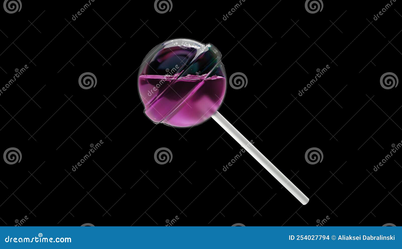 3d Render Chupa Chups Candy on a Stick with Liquid Inside with Alpha ...