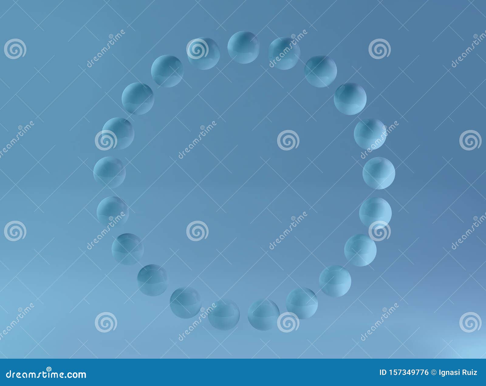 3D Render . Circle of Spheres Stock Illustration - Illustration of ...