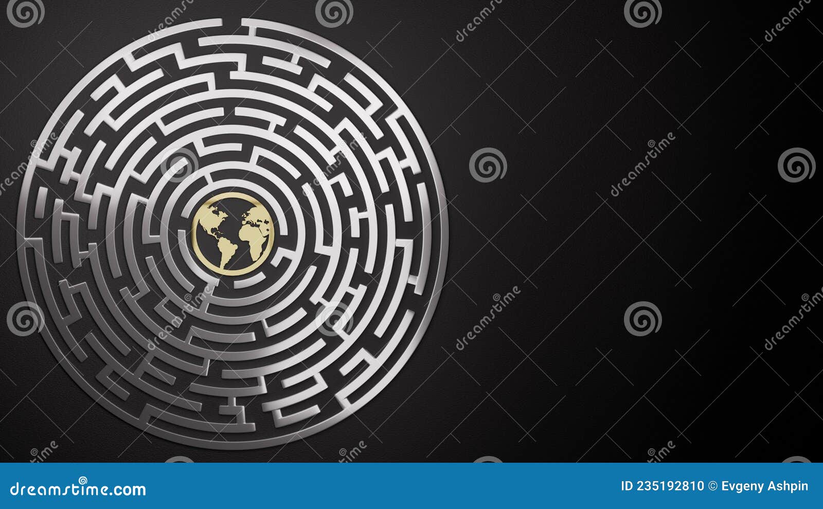 3d Render Circular Maze Labyrinth Mosaic Stock Illustration ...