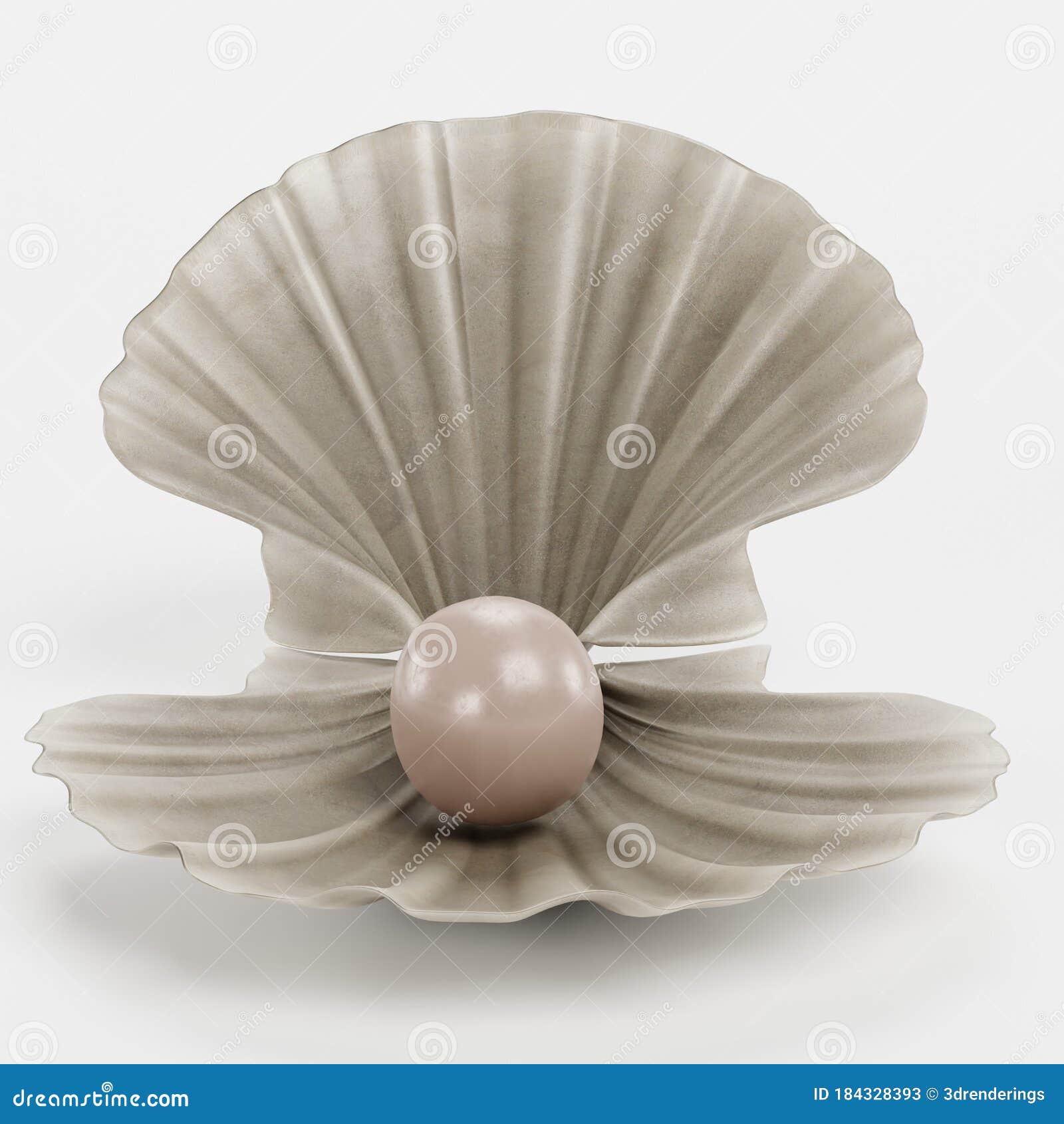 3D render of with Pearl stock illustration. Illustration of treasure ...