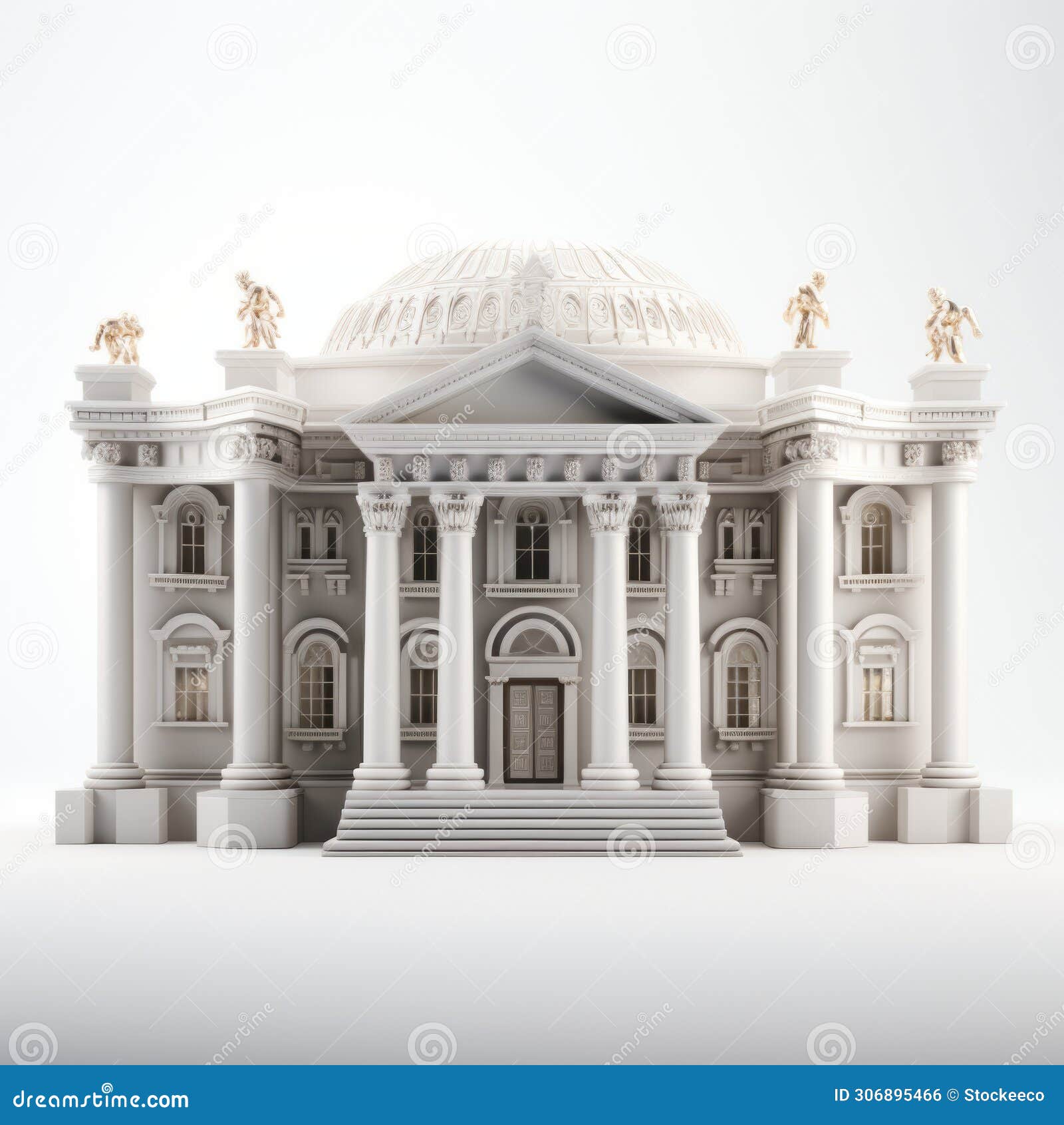 3d Render of Classical White Building in Palladian Style Stock ...